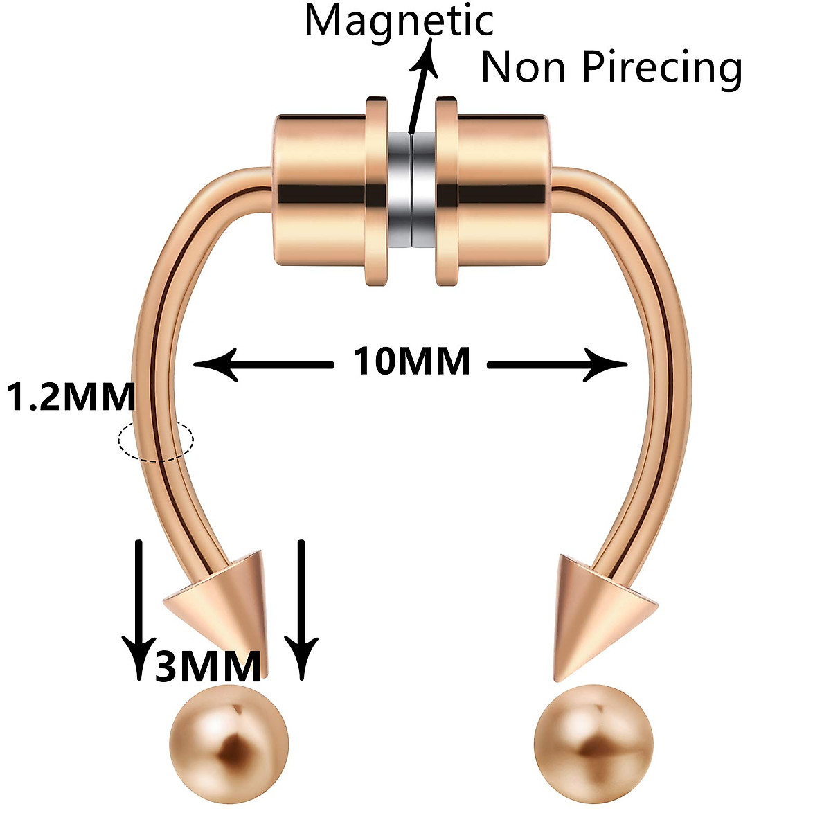 outerunner Fake Nose Ring Septum Piercing Magnet Magnetic Nose Hoop Rings Faux Septum Rings Non Piercing Clip On Nose Hoop Rings