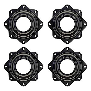 Kasteco 4 Pack 2.8 Inches Lazy Susan Turntable, 5/16 Inch Thick & 100 LB Capacity,Black