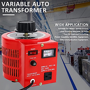 YaeCCC Voltage Transformer 10 Amp Auto AC Variable Voltage Converter,1000VA,0~130 Volt Output (1000W Max)