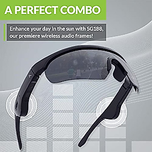 Avantree SG188 Bluetooth Smart Audio Sunglasses for Men, UV400 Protection & Polarized Glasses, Sports & Cycling, Open Ear