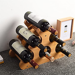DOUBA Wooden Wine Rack Decoration Desktop Wine Bottle Storage Rack Wine Cellar Wine Rack Wooden Wine Rack