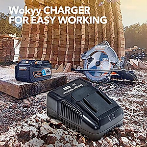Wokyy 18 Volt Dual Chemistry Battery Charger R86092 R86091 Replacement for Ridgid 18V NiCad or Lithium Ion Battery R840083, R840085, R840086, R840087, R840089 and More