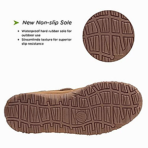 LseLom Moccasins Slippers for Men Memory Foam Indoor Outdoor House Shoes Fleece Warm Bedroom Slippers Mens Moccasins Size 11 US Beige