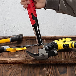 Monoceros 16 OZ Claw Hammer with 69 pcs Picture Hanging Kit, Heavy Duty All Purpose Hammer,Non-slip Handle, Magnetic Head, Suitable for professional and domestic work