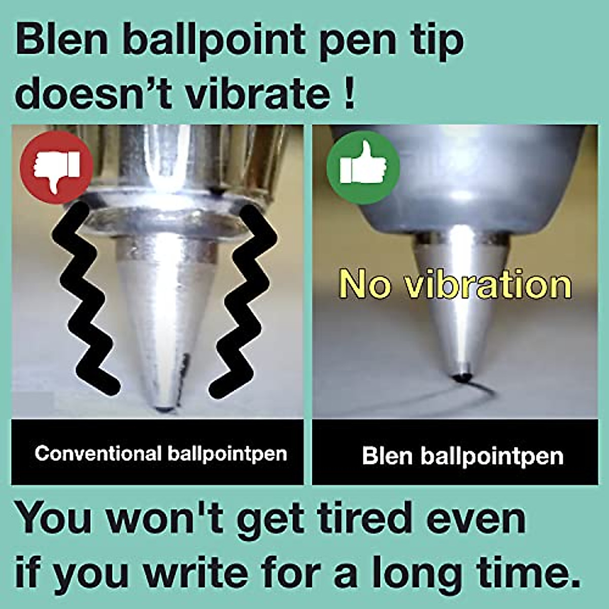 ZEBRA BLEN Emulsion ballpoint pen White body 0.5mm (blue ink) pack of 3 with DAVINCIPEN Acrylic Pen Holder clear