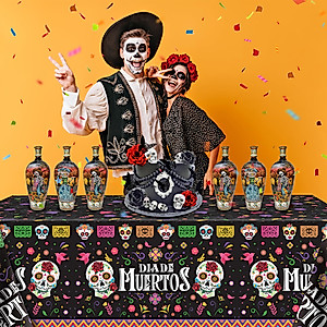 Erweicet Day of The Dead Tablecloth 3pcs Dia de Muertos Tablecloth Mexican Day of The Dead Decorations Sugar Skull Decor Dia De Los Muertos Party Table Decorations