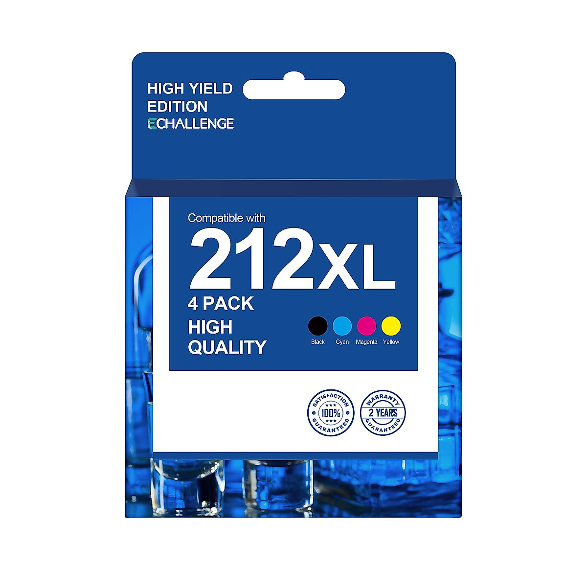 212XL Ink Cartridges Remanufactured Ink Replacement for epson 212XL T212 T212XL ink use to Workforce WF-2830 WF-2850 Expression Home XP-4105 XP-4100 Printer (2 Black 1 Cyan 1 Magenta 1 Yellow, 5-Pack)