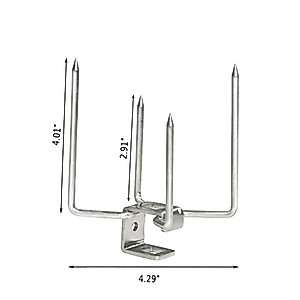 onlyfire 6102 Stainless Steel Grill Rotisserie Forks(1-Pair)-Fits for Weber 3/8" and 5/16" Square Spit Rods