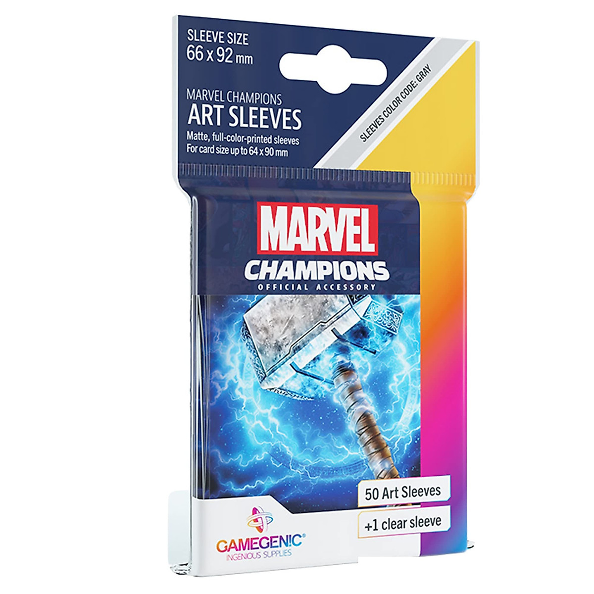 Gamegenic Marvel Champions The Card Game Official Captain America Art Sleeves | Pack of 50 Art Sleeves and 1 Clear Sleeve | Card Game Holder | Use with TCG and LCG Games | Made by Fantasy Flight Games