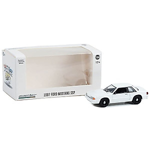 Greenlight 43008-N Hot Pursuit - 1987-93 Fox Body Mustang SSP Police - White (Hobby Exclusive) 1/64 Scale