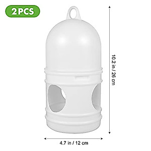 Balacoo Bird Water Dispenser - 2Pcs Bird Feeder Bird Water Dispenser Plastic Poultry Drinker Water Container Jar Pigeons Feeder Water Pot for Cage Pet Parrot Budgie Quail Chickens White
