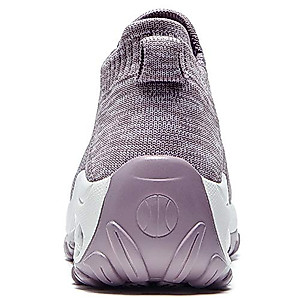 Women's Walking Shoes Sock Sneakers - Breathable Mesh Slip On Lady Girls Work Nursing Easy Shoes Platform Loafers Light Purple 10.5
