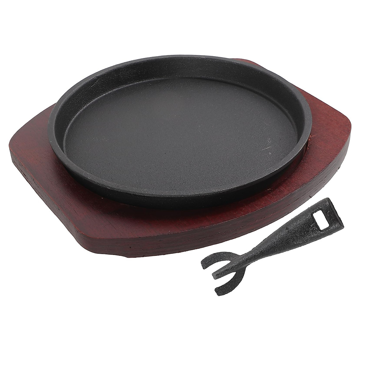 MUSISALY 1 Set Barbecue Plate Steak Grill Plate Grilled Fish Plate Wood Serving Tray fajita Serving Platter fajita Griddle Non Stick Fry pan Steak Plates Baking pan Iron Plate Metal
