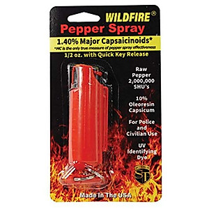 Wildfire 1.4% MC 1/2 oz pepper spray hard case with quick release keychain red
