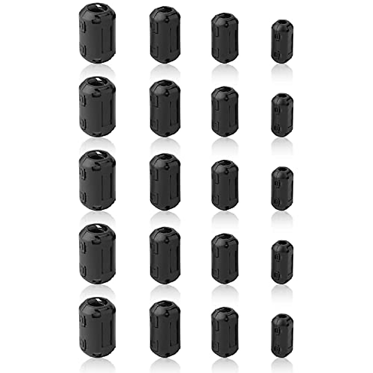 Ferrite Ring Core Black RFI EMI Noise Suppressor Cable Clip-20Pcs