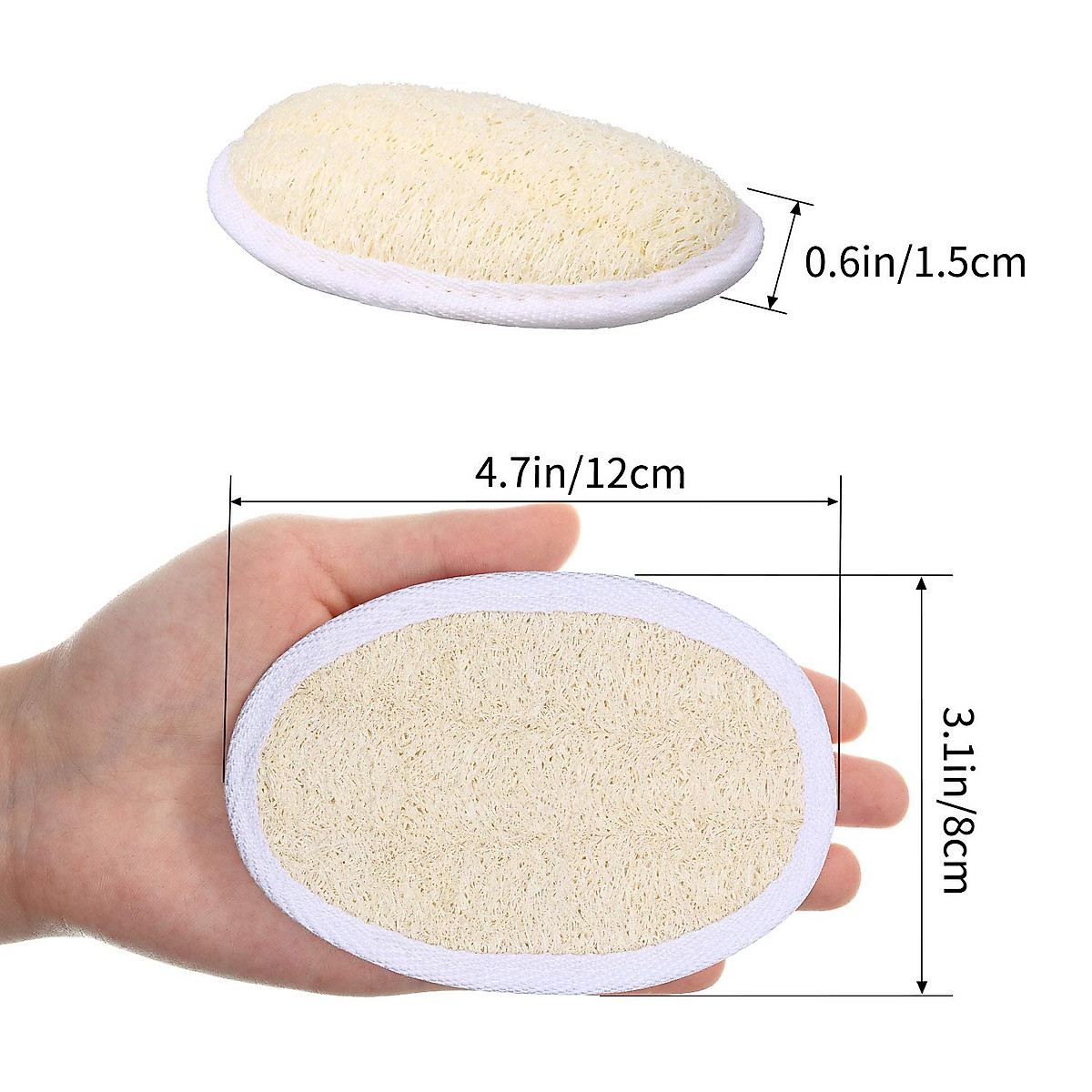 24 Pieces Exfoliating Loofah Sponge Pads Facial Body Bath Shower Loofah Sponge Pad Natural Exfoliating Scrubber Brush for Men Women Bath and Spa
