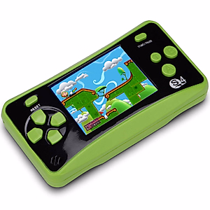 X-JJFUN QS-4 Handheld Game Player for Kids, Portable Arcade Entertainment Gaming System Retro FC Video Game Player 2.5" LCD Built-in 182 Classic Games, Best Birthday Gifts for Children Boys(Green)