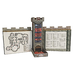 Castle Keep Dice Tower, 2 Castle Wall DM Screens with Magnetic Initiative Turn Tracker