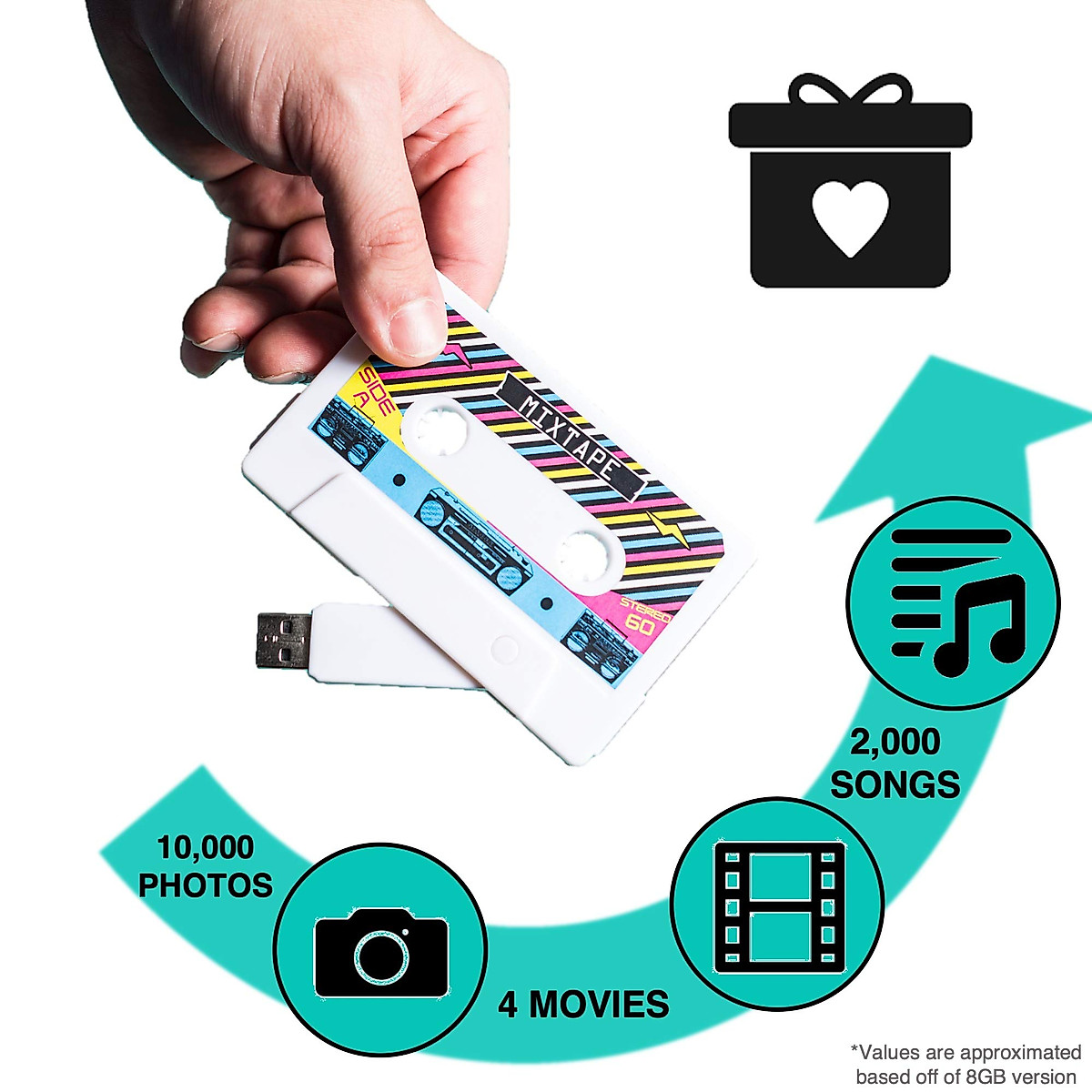 The Original MASHTAPE--Retro Mixtape Design, Cassette Tape USB Flash Drive 8GB