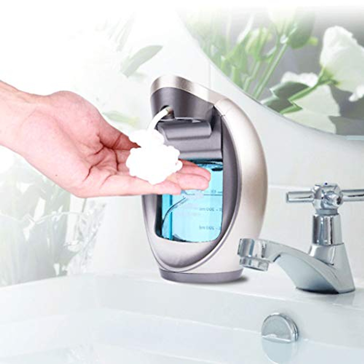 TGRTY Soap Dispenser Liquid Dispenser Smart Foam Liquid Distributor Automatic Foam Dispenser Induction Washing Foam Dispenser Bottle Lotion Dispenser (Color : Yellow)