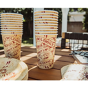 Silver Buffalo Harry Potter Mischief Managed Party Tableware, Paper Plates Cups Napkins Party Pack Set, 60 Piece,Yellow