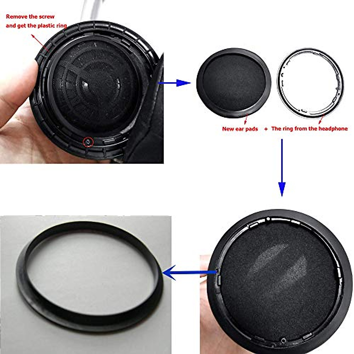 Ear Pads Replacement Cushion Compatible with 66 Audio - BTS+ Sport - Wireless Headphones Earmuffs