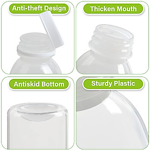 EONJOE Dishwasher Safe 12oz Plastic Bottles with Caps Reusable BPA Free PP5 Juice Milk Water Smoothie Bottle Heat-Resistant Refillable