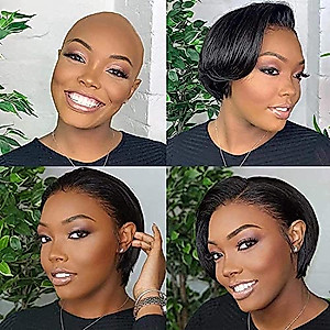 west kiss Pixie Cut Wig Short Lace Front Wigs for Black Women 13x4 Lace Front Wigs human hair 180 density Pre Plucked With Baby Hair Natural Hairline 8 inch