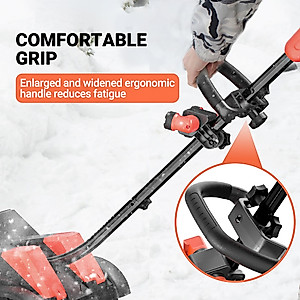 VOLTASK Cordless Snow Shovel with Wheels, 48V | 16-Inch | 4-Ah Brushless Cordless Snow Blower, Battery Snow Blower with Directional Plate & LED Lights (2 * 24V Battery & Dual Quick Charger Included)
