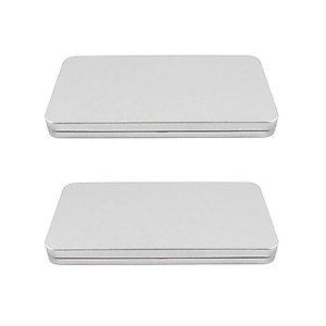 Vagocom 2Pcs Empty Metal Container with Lid,Portable 6.7x3.5x0.6inch / 17x9x1.5cm Metal Storage Box for Storing Jewelry, Crafts, Sewing Supplies and Other Small Items