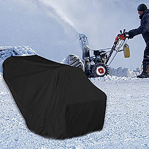 AKEfit Snow Blower Cover, 420D Waterproof UV Protection Heavy Duty Snow Blower Cover, Durable Patio Cover for Electric Snowblowers, Design with Double Seam and Drawstring - 50x35x43In Black