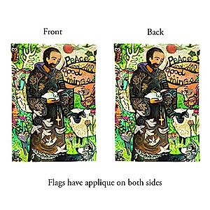 Dicksons St. Francis with Beloved Animals Artistic Fields Polyester Small Garden Flag