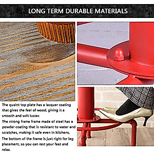 Topower 3 Piece Pub bar Set Vintage Industrial Round bar Table and Stools for 2, Height Adjustable Pub Table and stools Match bar Height and Counter Stool Antique Red(1 Table + 2 Chairs)