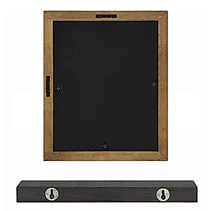 Kate and Laurel Bordeaux Gallery Wall Frame and Shelf Kit, Set of 10, Rustic Brown and Charcoal Gray, Assorted Size Frames and Three Display Shelves