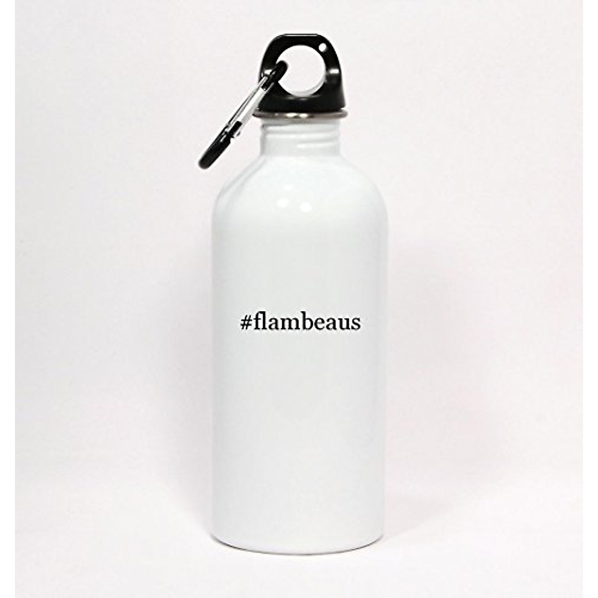 Los Drinkware Hermanos #Flambeaus - Hashtag White Water Bottle with Carabiner 20oz