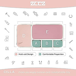 zccz Countertop Organizer - White Make Up Organizers And Storage, Multi-Functional Design Bathroom Organizer Countertop - Skincare Organizers - White Marble Look Accessory Storage