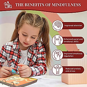 GiftAmaz Mindful Maze Boards, Calming Toys for Kids, Finger Path Breathing Boards, Calming Corner Items Kids Social Emotional Learning, Mindfulness Sensory Cardboard Toys Box for Kid 3 4 5 6 Year