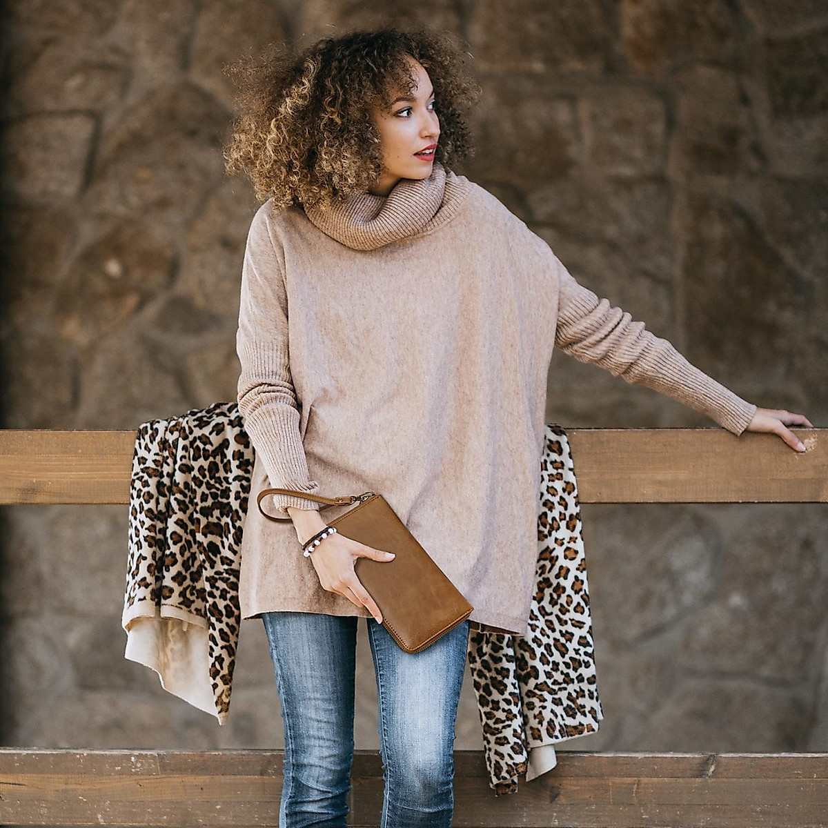 S-ZONE Wristlet Wallet for Women RFID Blocking Credit Card Holder Faux Leather Phone Wallet Purse Clutch