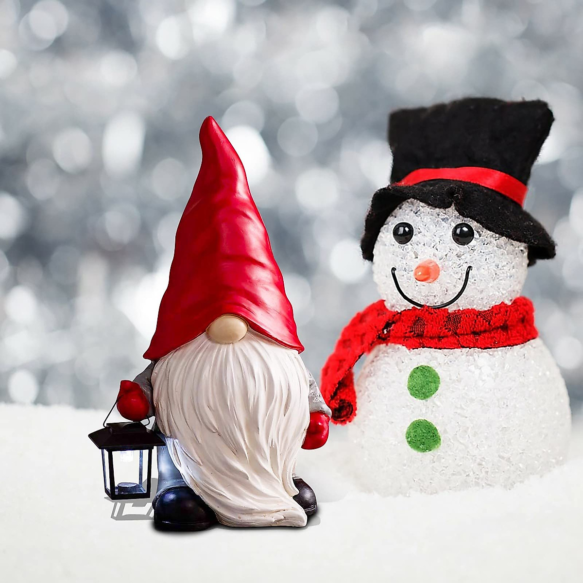 YUYVIO Welcome Home Gnome Sculpture with Solar Powered Lantern Christmas Ornaments Ornament, Garden Outdoor (W) YUYVIO-home-6-Z