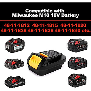MIL18DL Adapter for Milwaukee to for Dewalt Battery, for Milwaukee M18 18V Lithium Battery Convert to for Dewalt 20V MAX XR Lithium Battery,Power for Dewalt 20V Cordless Tools