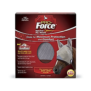 Pro-Force Equine Fly Mask | Horse Fly Mask with UV Protection | Adjustable Fit for Comfort | With Ears
