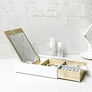 BBSJ Trinket Storage Box with Slide Top Design Team Jewel Case Cabinet Armoire Ring Necklacel Gift Storage Box Organizer