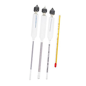 FUNOMOCYA 3pcs Alcohol Meter Hydrometer Wine Testing Meter Alcohol Tester Alcoholmeter Alcohol Measuring Tools Home Alcohol Test Alcohol Percentage Tester Thermometer Wine Meter Glass