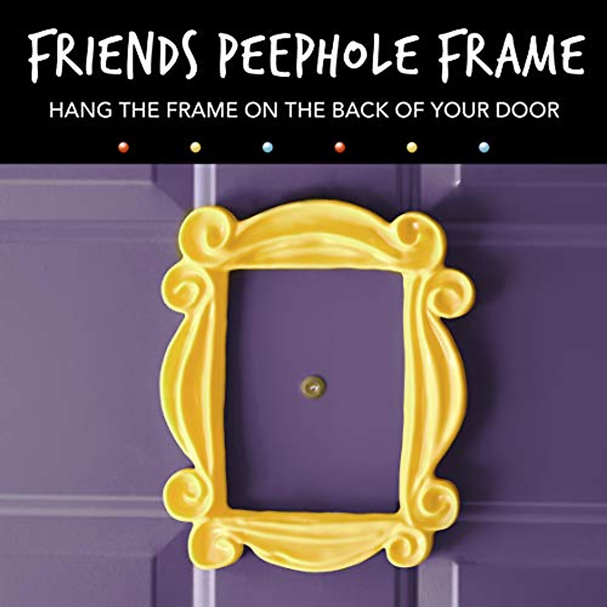 Friends 8.5 X 10.2 Large Yellow Peephole Frame from Monica's Apartment - Vintage Frame Friends TV Show Merchandise