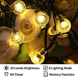 Goupfafa Battery Operated Globe String Lights, Outdoor String Lights 50.85FT 100 LED 8 Modes with Remote Timer Waterproof, Dimmable Christmas Lights Indoor Decor for Home Party Patio Garden Wedding