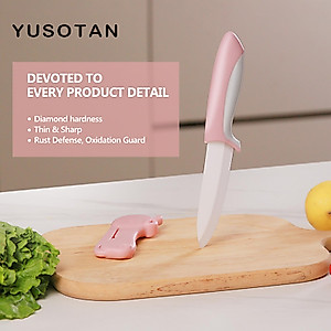 YUSOTAN Ceramic Paring Knife - 4-Inch with Sharp Ceramic Blade and Unique Hippopotamus Cover - Handle Fruit and Vegetables Kitchen Knife(Green)