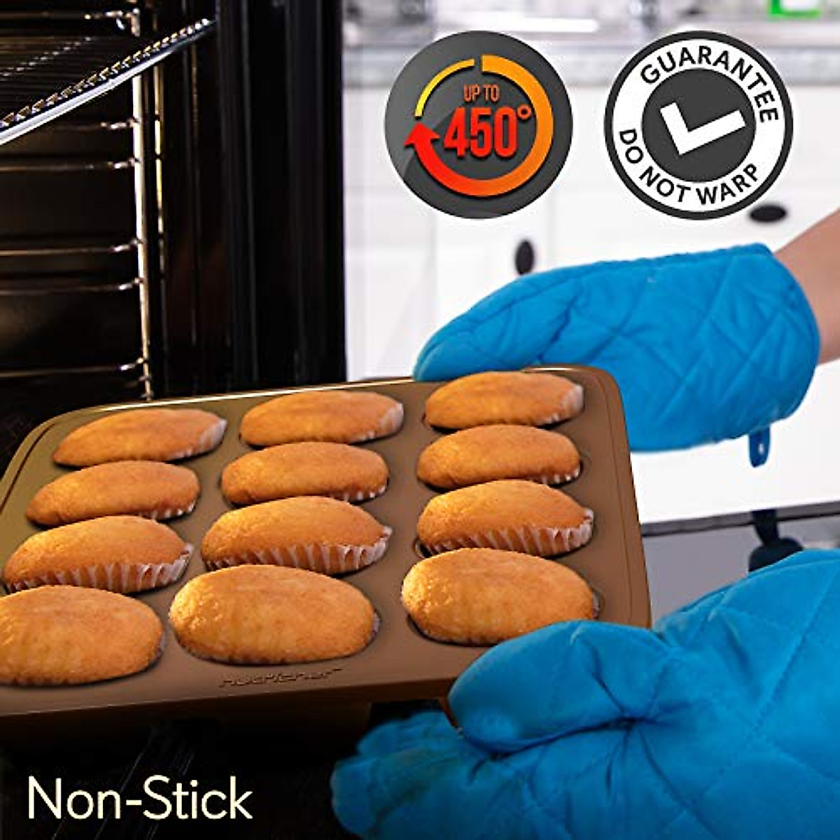 NutriChef 20-Piece Nonstick Kitchen Cookware Set - PTFE/PFOA/PFOS-Free Heat Resistant Kitchen Ware Pots Baking Pan Set w/Saucepan, Frying Pans, Cooking Pots, Oven Pot, Lids, Matt Gold NutriChef