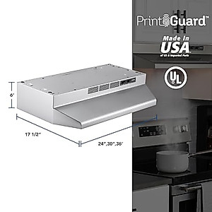 Broan-NuTone 4130SF Fingerprint Resistant Ductless Under-Cabinet Range Hood, 30-Inch, Stainless Finish with Print Guard