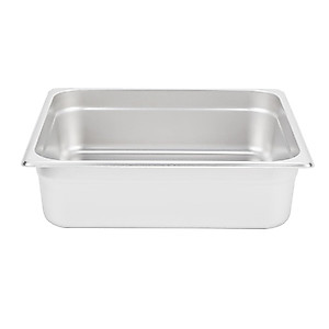 Soro Essentials- Two-Third Size 4" Deep Stainless Steel Anti-Jamming Steam Table Pan 24 Gauge- Chafer Food Pan Stackable Anti-Jam Steam Pan for Hotel Restaurant Supplies Party Buffet Event Catering