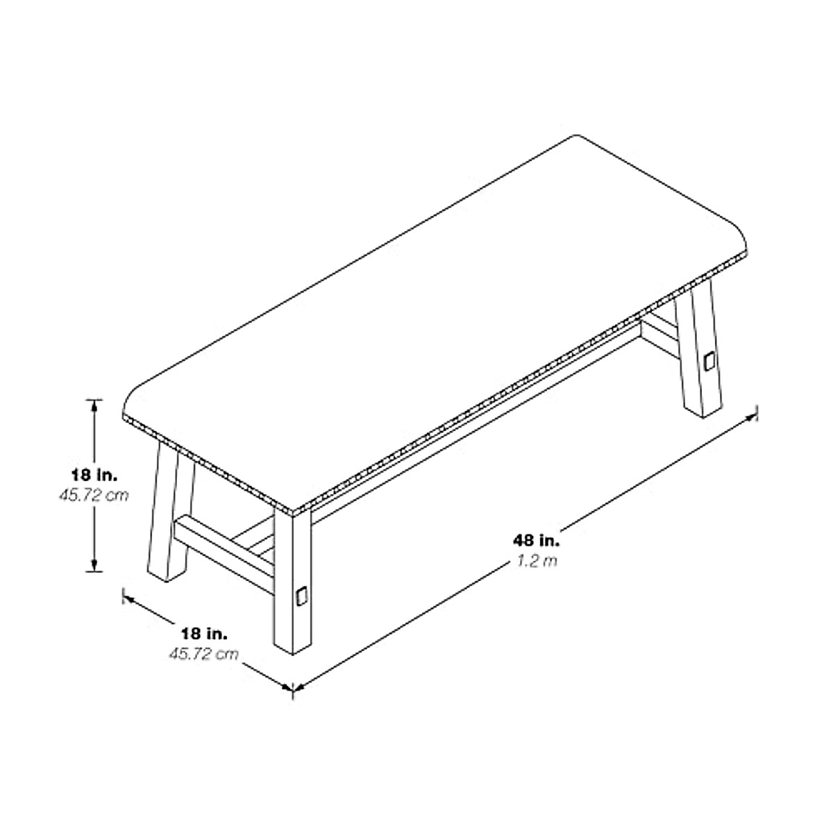 OSP Home Furnishings Callen Bench with Antique Bronze Nailhead Trim, Antique Grey Frame and Grey Fabric